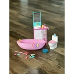 Barbie World Bathtime Toy Playset with 19 Dollhouse Accessories ...