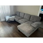 Homall Modern U-Shape Sectional Sofa, Chenille Fabric Modular Couch, 4 ...