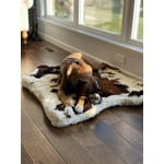 Paw Brands Cow Print Dog Bed, Faux Fur Orthopedic Memory Foam, Non-Slip ...