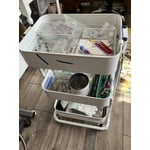 Lexington White 3-Tier Movable Metal Utility Rolling Cart with Wheels ...