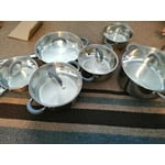 Cook N Home Kitchen Cookware Sets, 12-Piece Basic Stainless Steel Pots ...