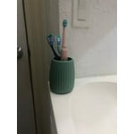Mainstays Rubberized Plastic Ribbed Toothbrush Holder Green Modern ...