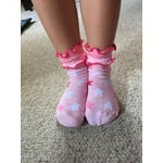 TeeHee Girls Cotton Double Ruffle Crew Socks, 6 Pair Pack, Solid, Non ...