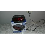 NELSONIC Digital AM/FM Alarm Clock Radio, Black with Red LED Display ...