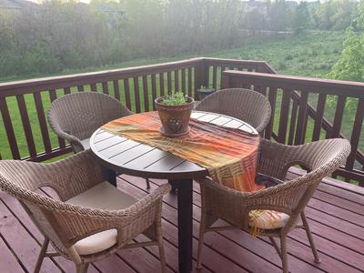 Better Homes Gardens Camrose Farmhouse 42 Round Steel Outdoor Dining Table Bronze Walmart