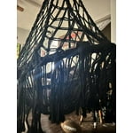 Equip Boho Avocado Macrame Hanging Swing Chair, Black Cotton Blend ...