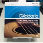 D'Addario EJ16 Acoustic Guitar Strings, Phosphor Bronze, Light Gauge ...