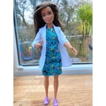 Barbie Pet Vet Fashion Doll, Brunette Veterinarian with Medical Coat ...