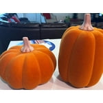 Way To Celebrate Harvest Orange Flocked Pumpkins Set of 2 Elegant Fall ...