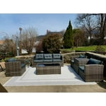 Royalcraft 6-Piece PE Wicker Rattan Outdoor Sofa Set with Storage Box ...
