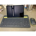 Onn+ Multi-Device Wireless Full-Size Keyboard and Mouse Set, Gray and ...