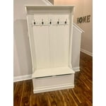 HOMCOM Entryway Furniture: 3-In-1 Metal Hall Tree Storage Bench & Coat ...