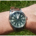 Citizen Men's Chandler Eco-Drive Watch, Green Dial, Brown Leather Band ...