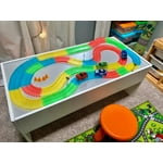 Magic Tracks Mega Set: Flex Glow in the Dark Racetrack with 2 LED Race ...