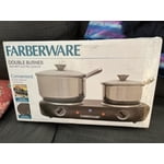 Farberware 1800W Double Burner Electric Cooktop, Small Countertop Stove ...