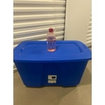 HOMZ 10 Gallon Heavy Duty Plastic Storage Container, Capri Blue ...