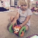 Bright Starts Roll & Glow Monkey Baby Toy with Lights and Melodies ...