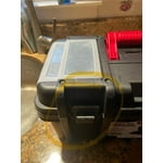 Hyper Tough 16-inch Toolbox, Plastic Tool and Hardware Storage, Black ...