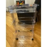 Mainstays 3 Tier Plastic Clear Utility Storage Cart, Adult Size ...