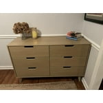 Walker Edison Modern 6-Drawer Dresser, Sleek Riviera Finish, Cut-Out ...
