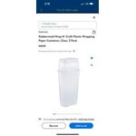 Rubbermaid Plastic Wrapping Paper Storage Container, Clear Holds 20 ...