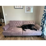 Novogratz Cassidy Upholstered Futon, Blush Velvet - Walmart.com