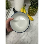 Mainstays 12-Piece Blue Rim Stoneware Dinnerware Set, Microwave and ...