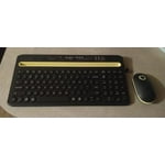 Onn+ Multi-Device Wireless Full-Size Keyboard and Mouse Set, Gray and ...