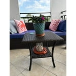 PARKWELL Modern Exterior Deck Square Patio Brown Wicker Rattan End ...