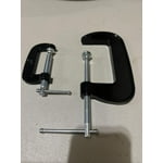 Hyper Tough 2-Inch Cast Iron C-Clamp with Steel Threaded Screw and ...