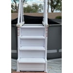 Blue Torrent Antigua Step Ladder with Handrails for Above Ground Pools ...