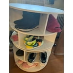Montauk 16 Pair Organizer, Revolving White Wood Shoe Storage Rack with ...