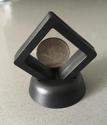 90mm Coin Display Case,Black 3D Floating Coin Display Frame Holder Box ...