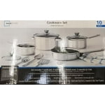 Mainstays 10 Piece Nonstick Stainless Stee Pots and Pansl Cookware Set ...