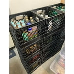 Juggernaut Storage 16QT Heavy-Duty Plastic Square Milk Crate Black ...