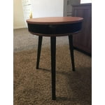 DecorTech Round End Table with Bluetooth Speaker and USB Charging Port ...