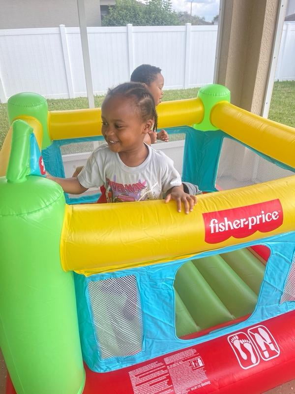 Fisher Price 93532E Indoor Kids Inflatable Bounce House w Built in Pump Balls Walmart