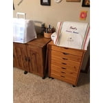 Adeptus Solid Wood 7-Drawer Roll Cart, Office Storage Cabinet with ...