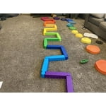 Battat Rainbow Ridge Balance Beams Active Playset with 10 Plastic Pcs ...