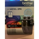 Brother Genuine LC401XL 2PK High-Yield 2-Pack Black Inkjet Printer Ink ...