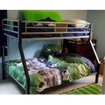 Ashley Furniture Dinsmore Metal Twin over Full Bunk Bed in Black and ...