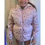 Pink Platinum Girls Heart Foil Hooded Puffer Jacket, Sizes 4-16 ...