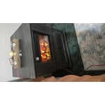 REDAYFUR Rotating End Table with 13" Electric Fireplace, Side Table ...