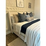 DHP Eveline Upholstered Wingback Bed, Queen, Textured Ivory Canvas ...