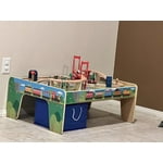 Brio 50-Piece Wooden Train Set with Activity Table and Storage for Kids ...