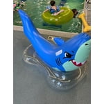 Unbrand Inflatable Shark Ride-on Pool Float for Kids and Adults, Blue ...