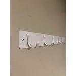 Mainstays 19 in. Wall Mounted Metal 6 Hook Rack, White - Walmart.com