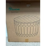 Dextrus Round Deck Box for Patio Furniture, Easy Assembly -Black ...