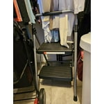 Hyper Tough Foldable Two-Step Steel Step Stool Gray Black Large ...