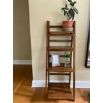 Milltown Merchants Teak Ladder Shelf - Wooden Folding Bookcase (Teak ...